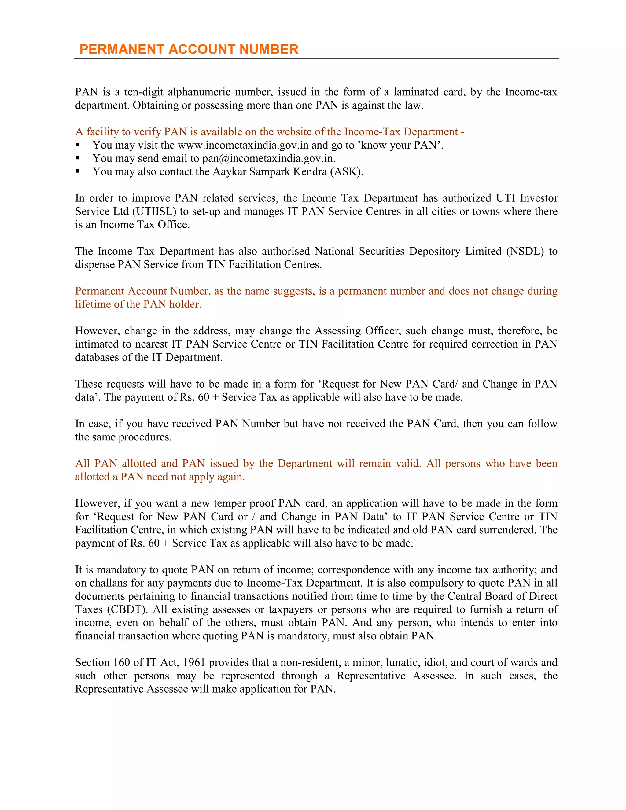 Permanent account number | PDF