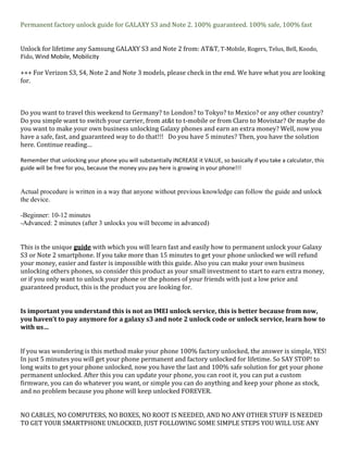 Permanent factory unlock guide | PDF