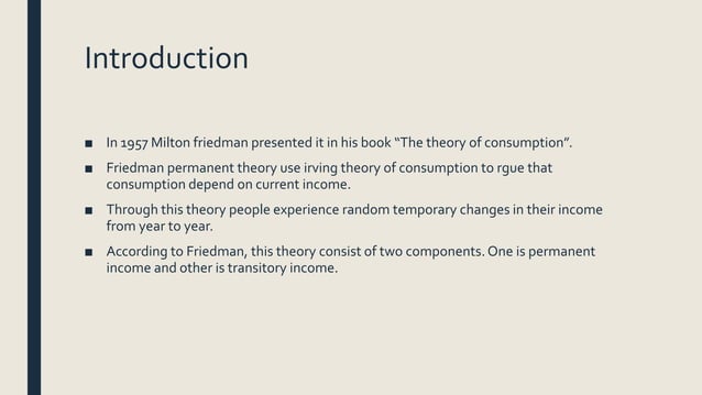 Permanent income hypothesis | PPTX