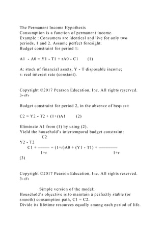Permanent Income Hypothesis, a two period application MBA 6.docx