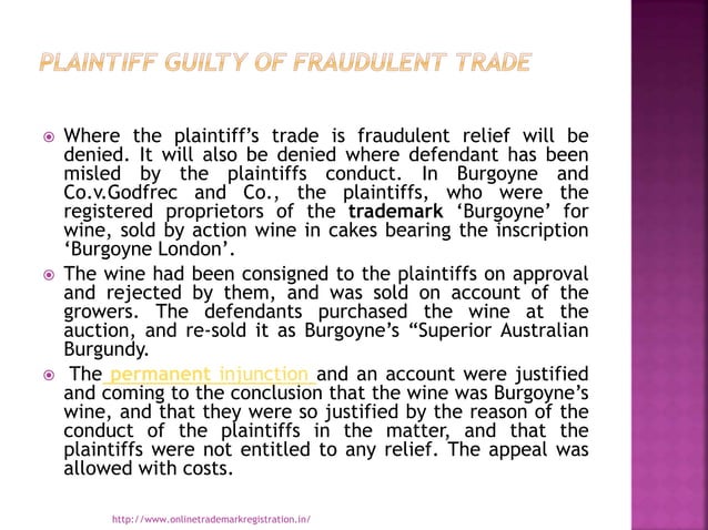 Permanent injunction of trademark | PPTX | Law