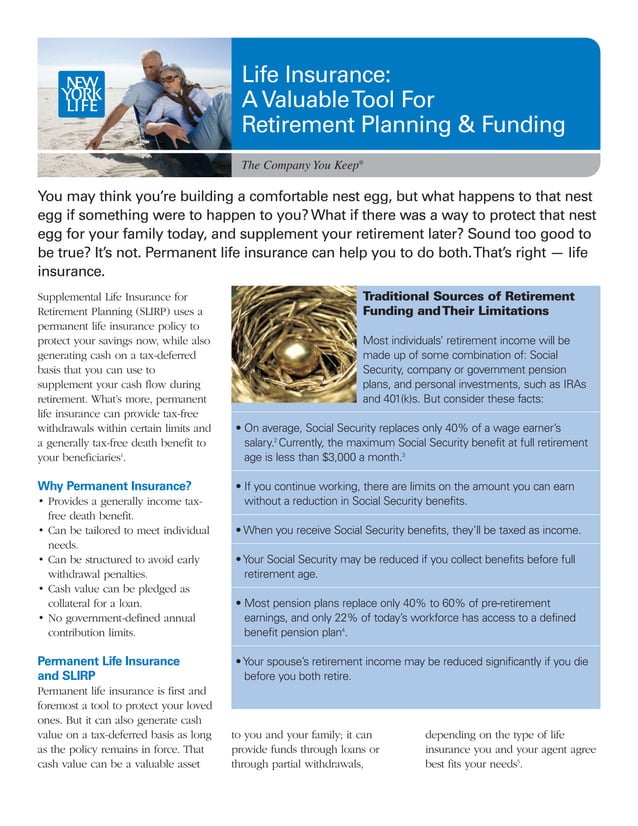 Permanent Life Ins Slirp - Supplemental Life Insurance Retirement Plann ...