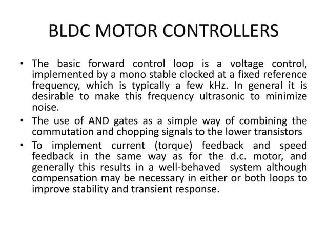 Permanent magnet brushless dc motors ppt | PPTX | Radio Control | Hobbies & Interests