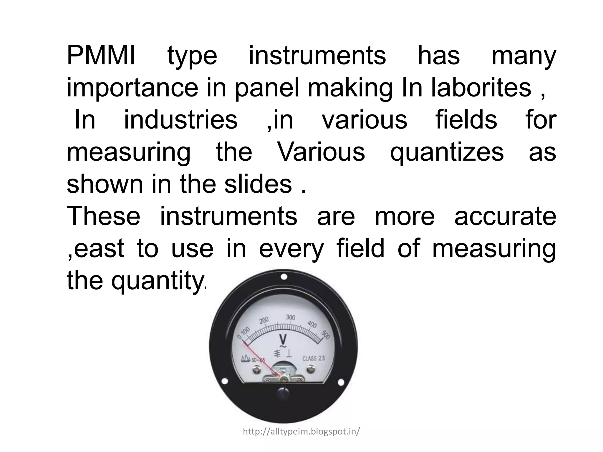 Permanent magnet moving iron type instruments | PPTX