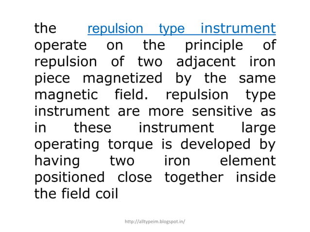 Permanent magnet moving iron type instruments | PPTX | Physics | Science