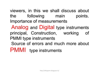 Permanent magnet moving iron type instruments | PPTX