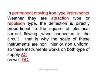 Permanent magnet moving iron type instruments | PPTX