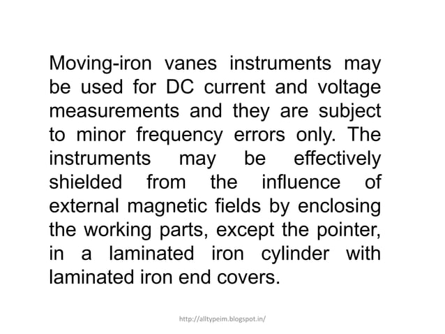 Permanent magnet moving iron type instruments | PPTX | Physics | Science