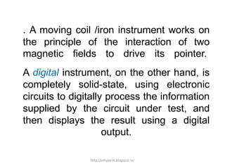 Permanent magnet moving iron type instruments | PPTX