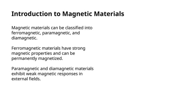 Permanent Magnets, Magnetic Materials, Induced Magnetism (1).pptx