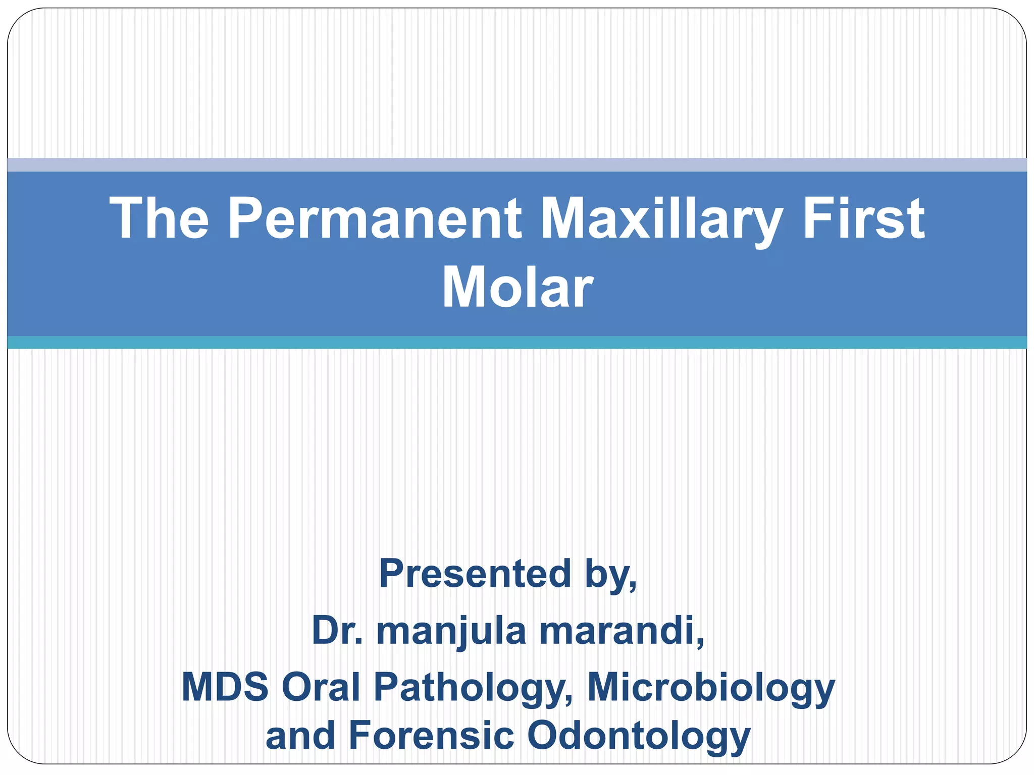 Permanent maxillary first molar | PPT