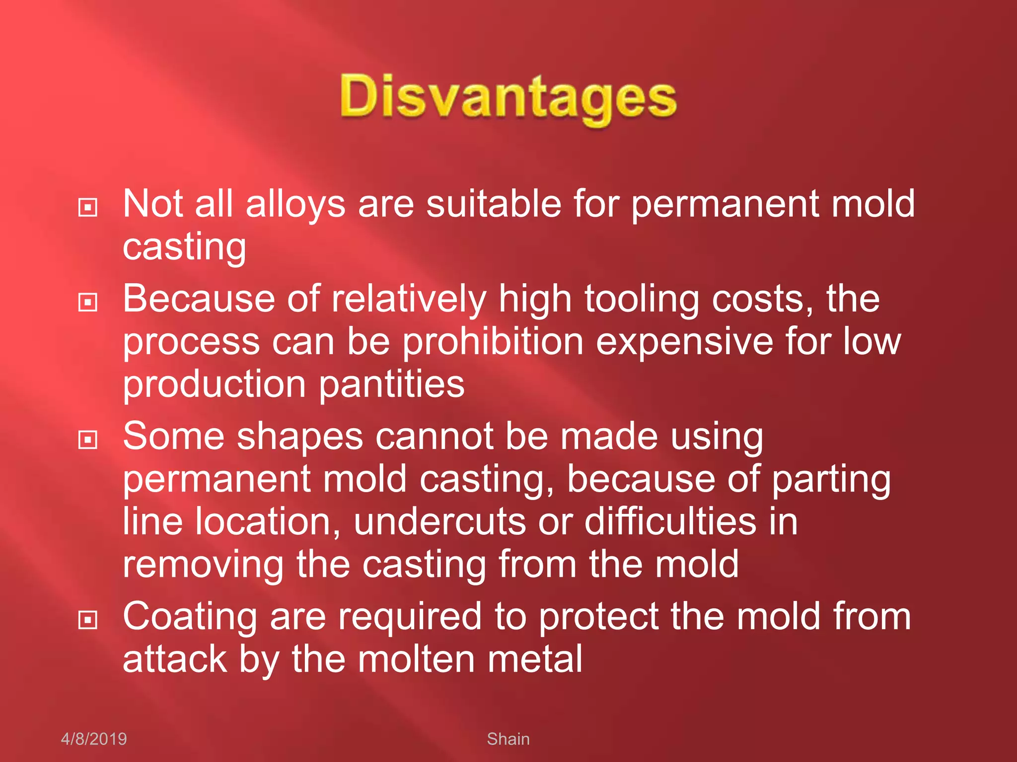 Permanent mold casting | PPTX