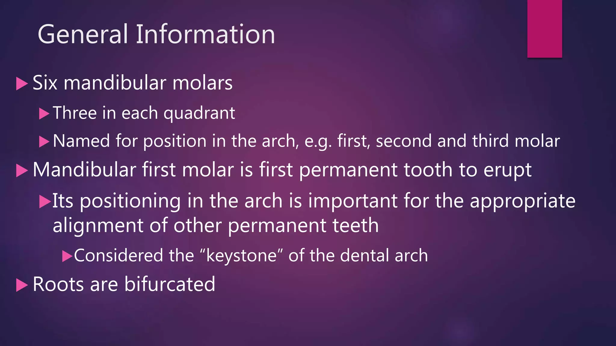 Permanent posterior teeth mandibular first, second and third molars | PPTX