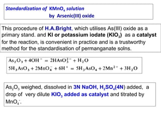 Permanganometry, iodometry in analytical technique, P K MANI | PPT