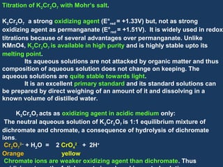 Permanganometry, iodometry in analytical technique, P K MANI | PPT