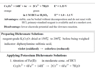 Permanganometry, iodometry in analytical technique, P K MANI | PPT