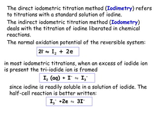 Permanganometry, iodometry in analytical technique, P K MANI | PPT