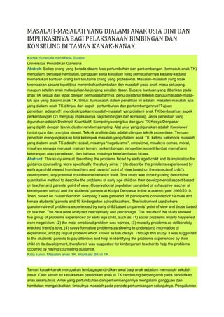 Permasalahan anak tk2 | PDF