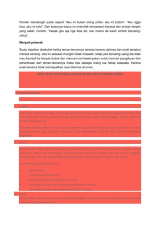 Permasalahan anak tk2 | PDF