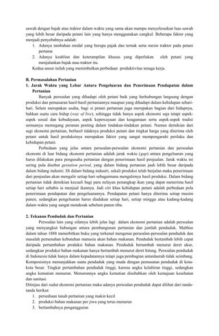 Permasalahan dan kebijakan di bidang pertanian | DOC