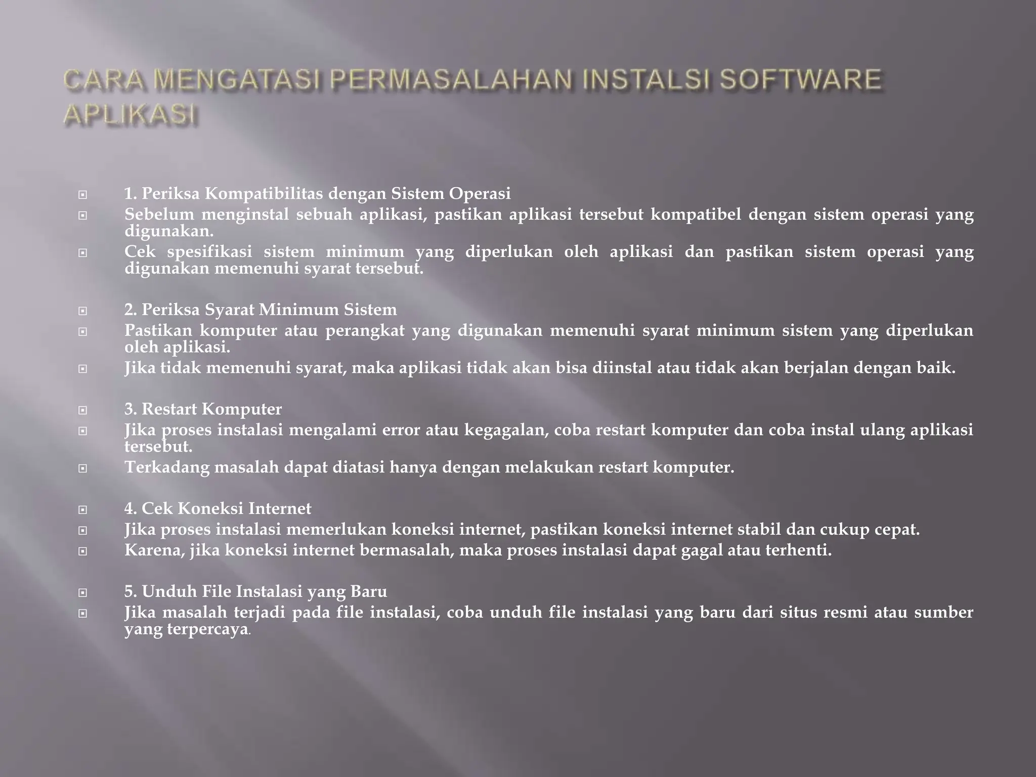 PERMASALAHAN INSTALASI SOFTWARE APLIKASI KELOMPOK 2.pptx