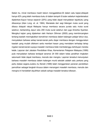 Permasalahan kemahiran membaca dan menulis bahasa | DOCX