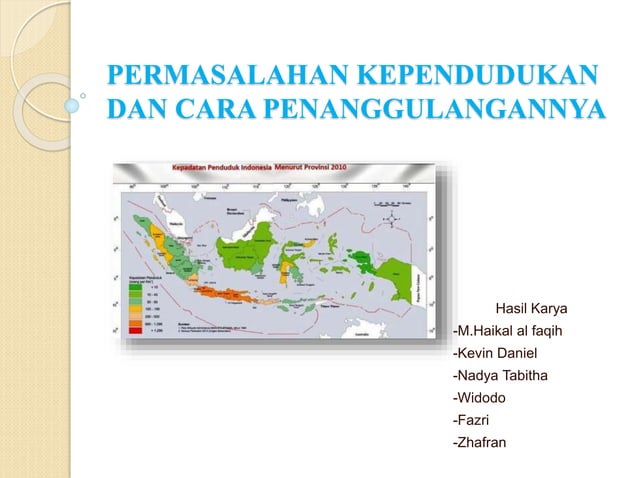 PERMASALAHAN KEPENDUDUKAN dan CARA PENANGGULANGNNYA | PPT