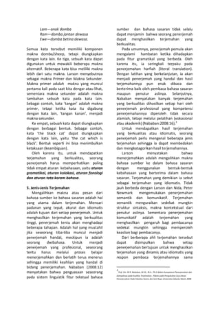 Permasalahan padanan kata dan beberapa pendekatan penerjemahan | PDF