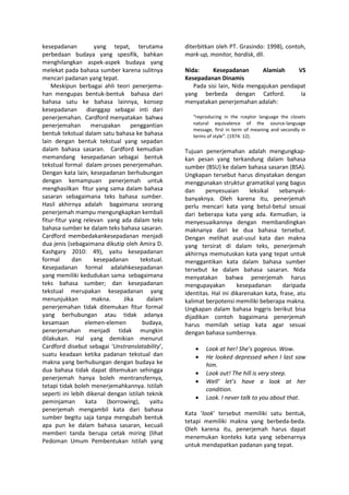 Permasalahan padanan kata dan beberapa pendekatan penerjemahan | PDF