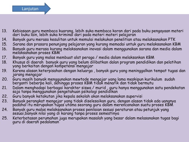 Permasalahan yang dihadapi oleh guru | PPTX