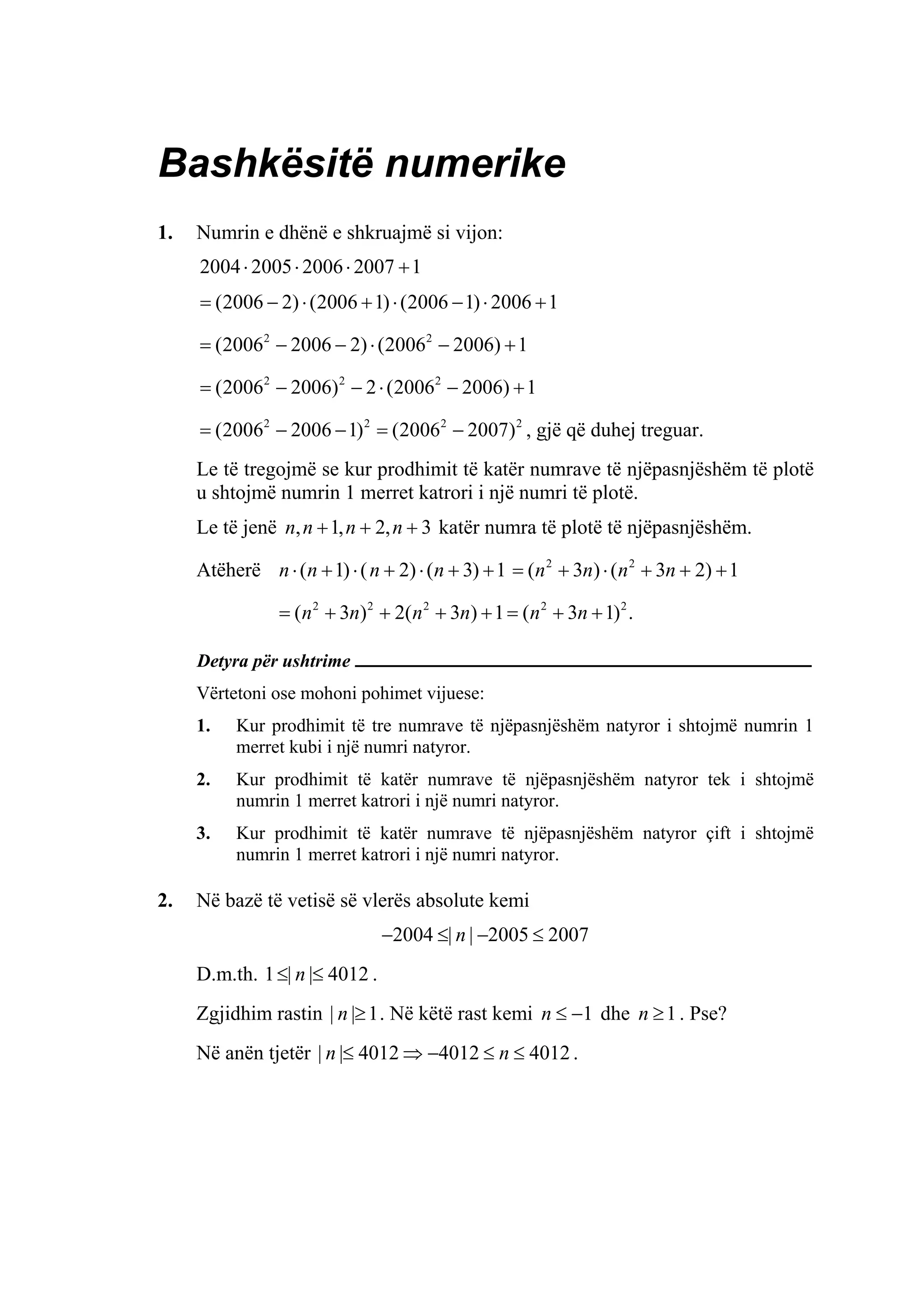 Permbledhje ushtrimesh e problema klasa9 | PDF