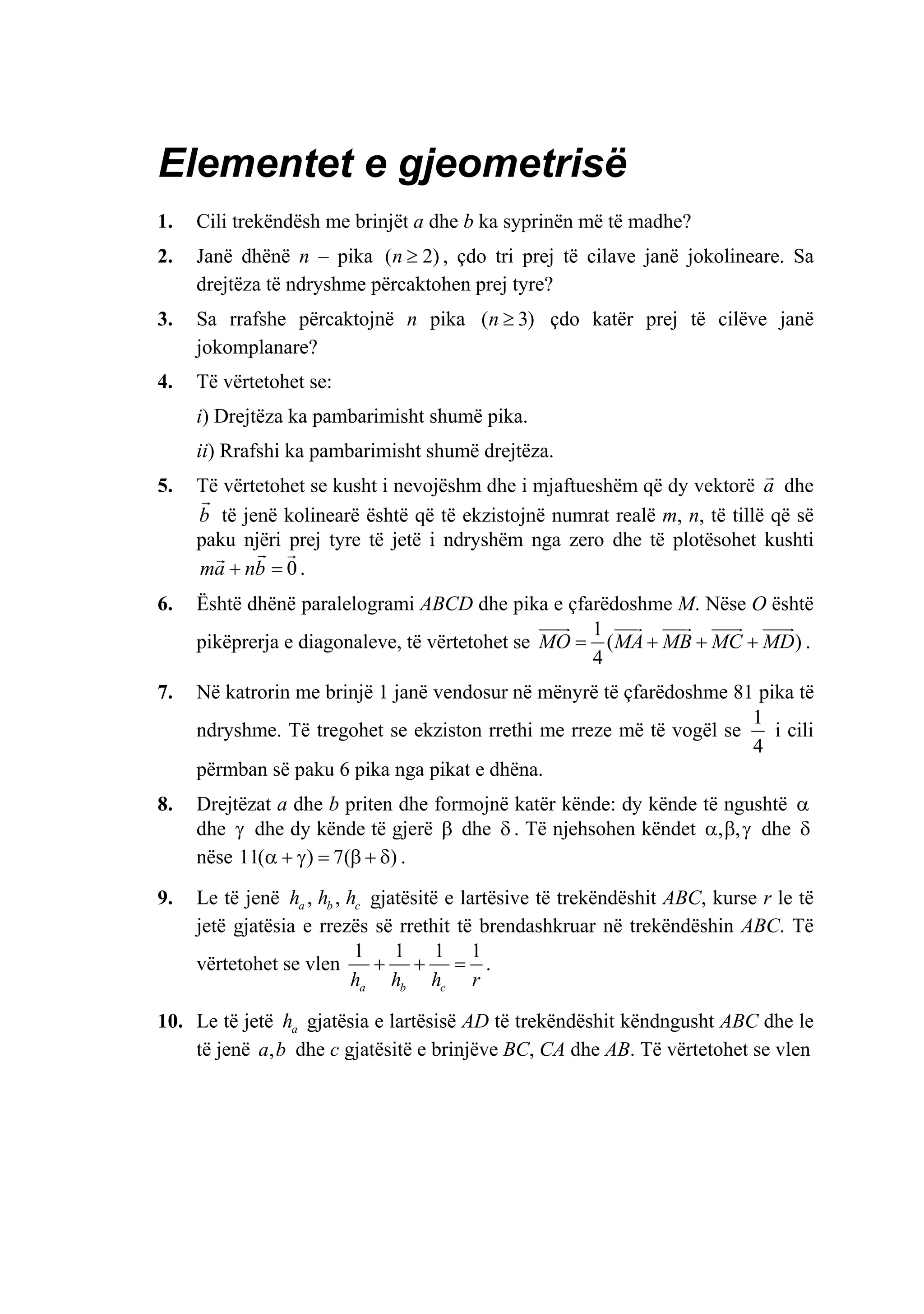 Permbledhje ushtrimesh e problema klasa9 | PDF