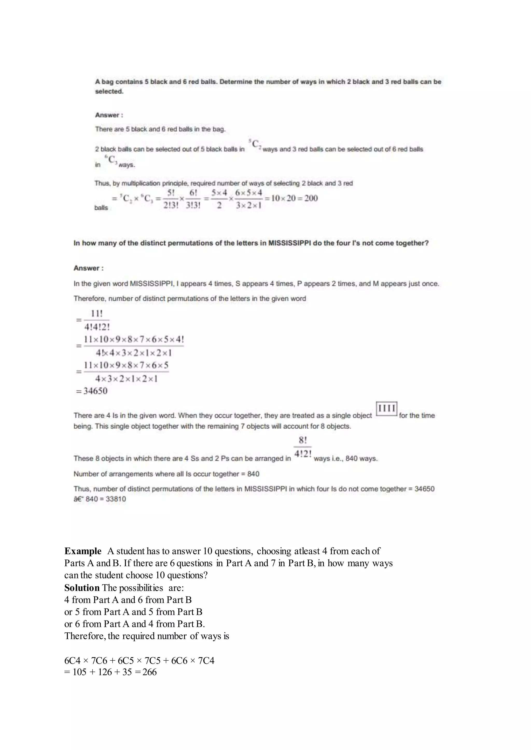 Permutation Combination Docx Programming Languages Computing