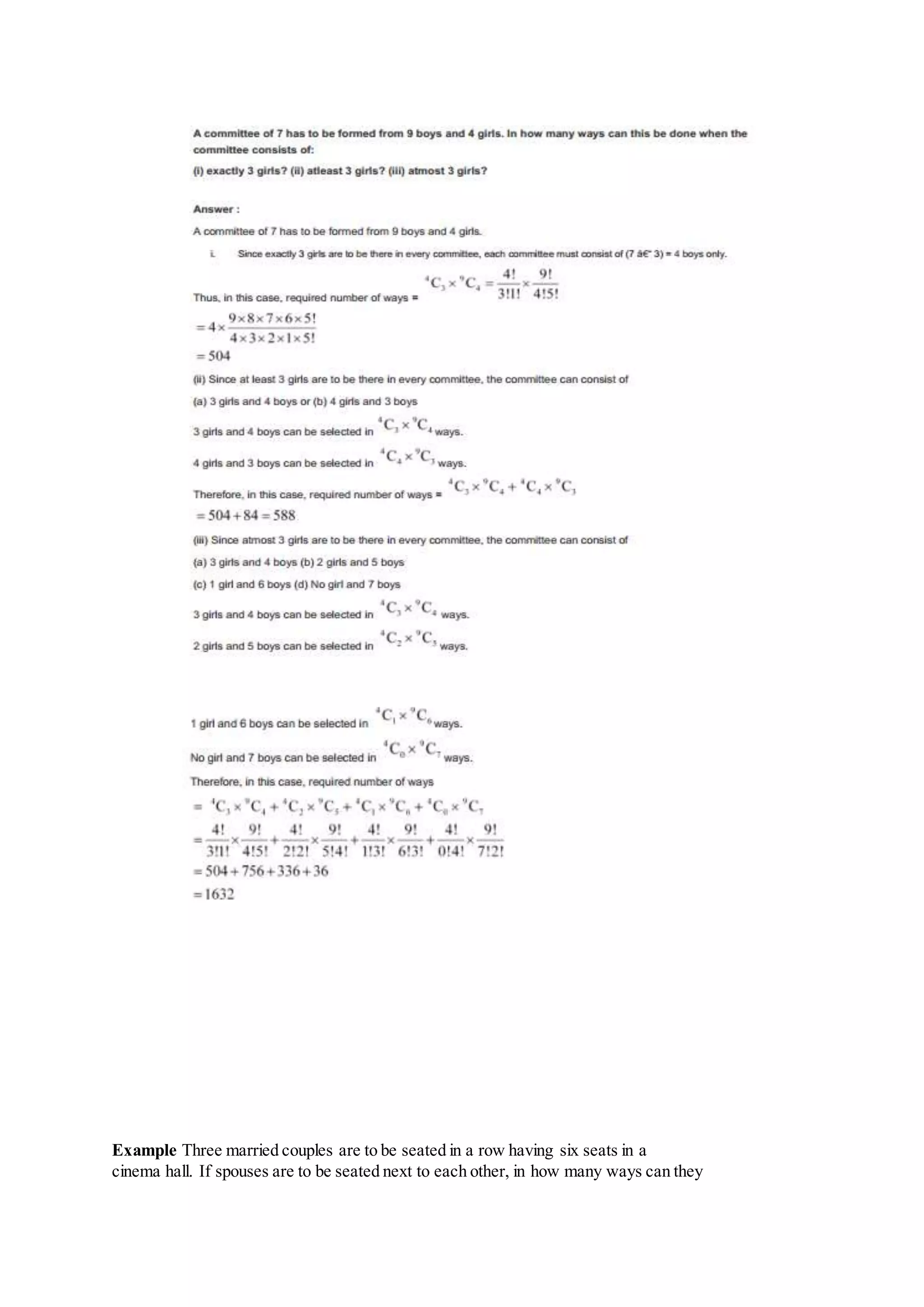 Permutation Combination Docx Programming Languages Computing