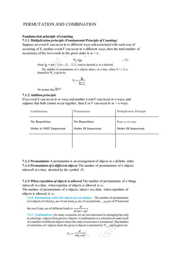 Permutation Combination Docx Programming Languages Computing