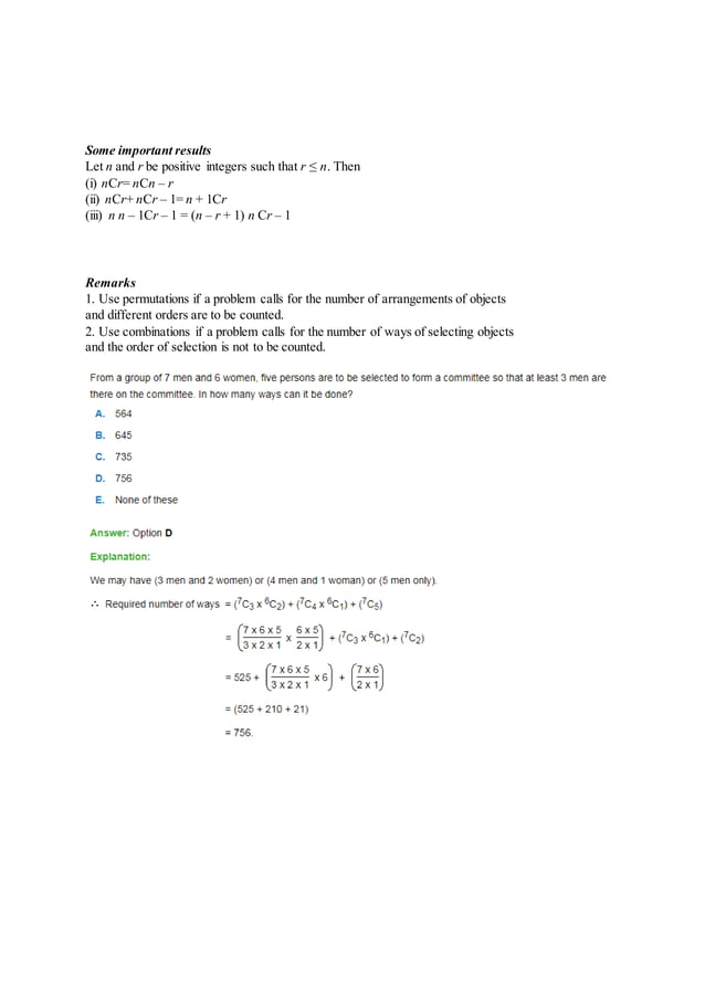 Permutation Combination Docx Programming Languages Computing