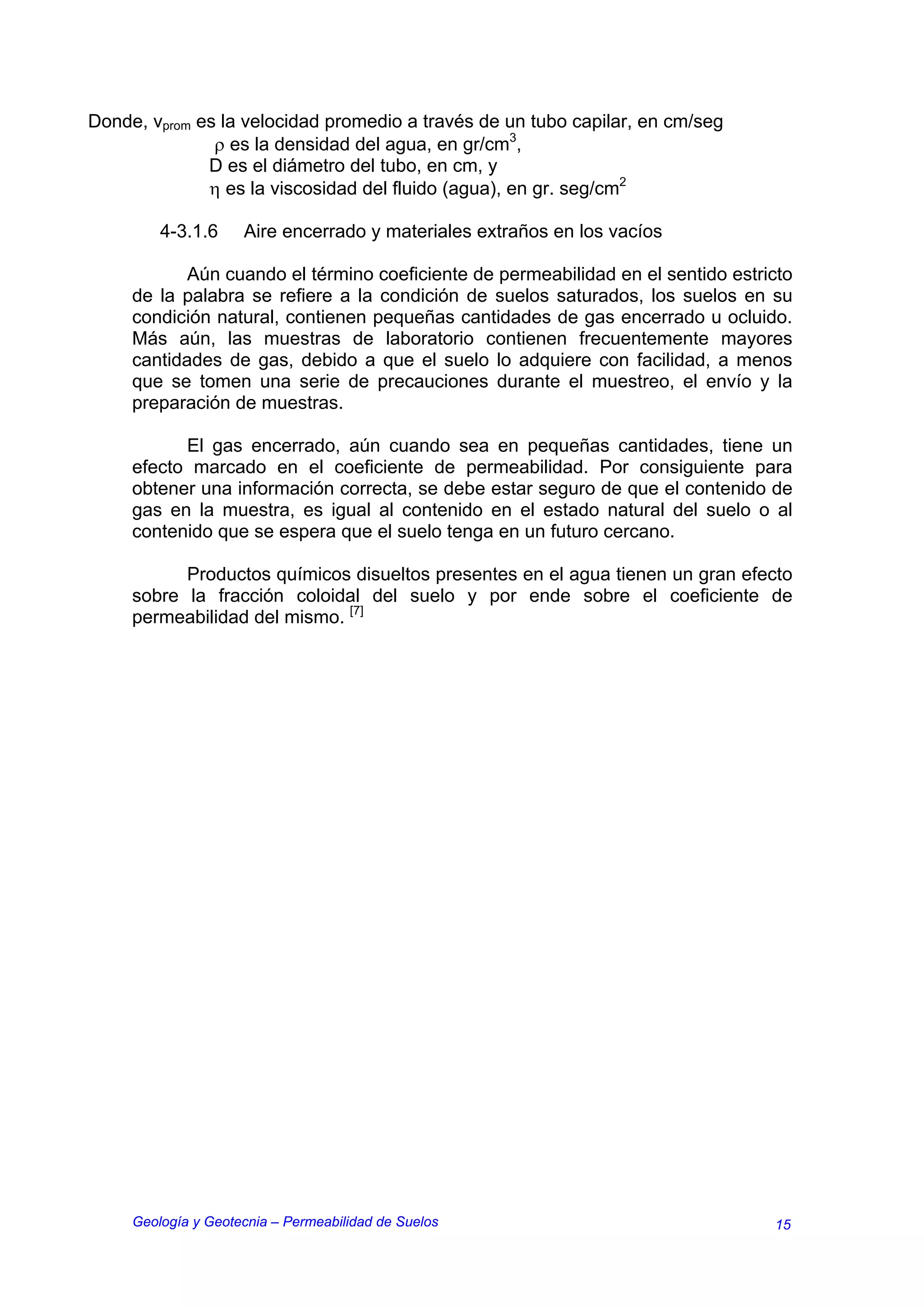 Permeabilidad en suelos carga constante y carga variable | PDF