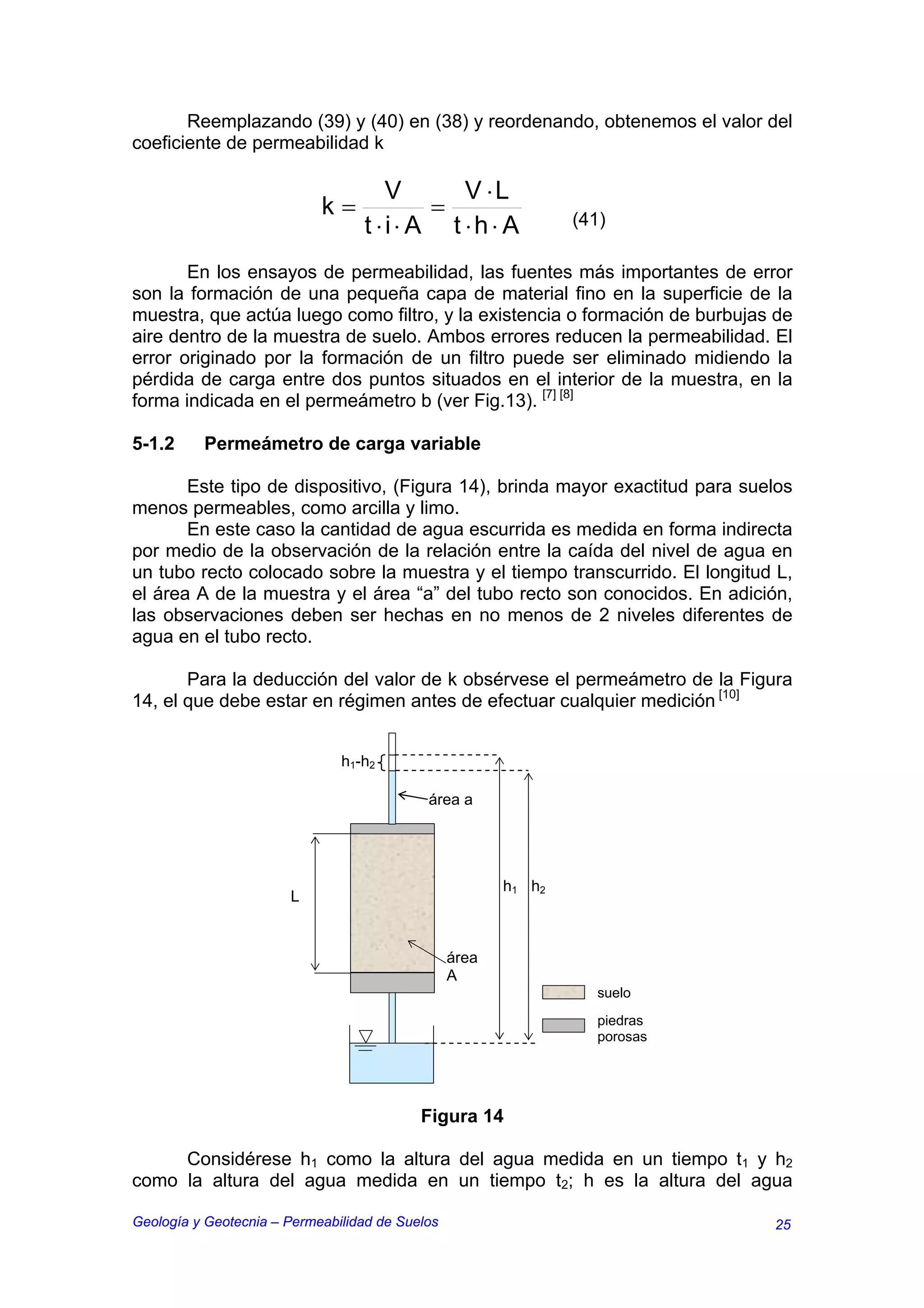 Permeabilidad en suelos carga constante y carga variable | PDF