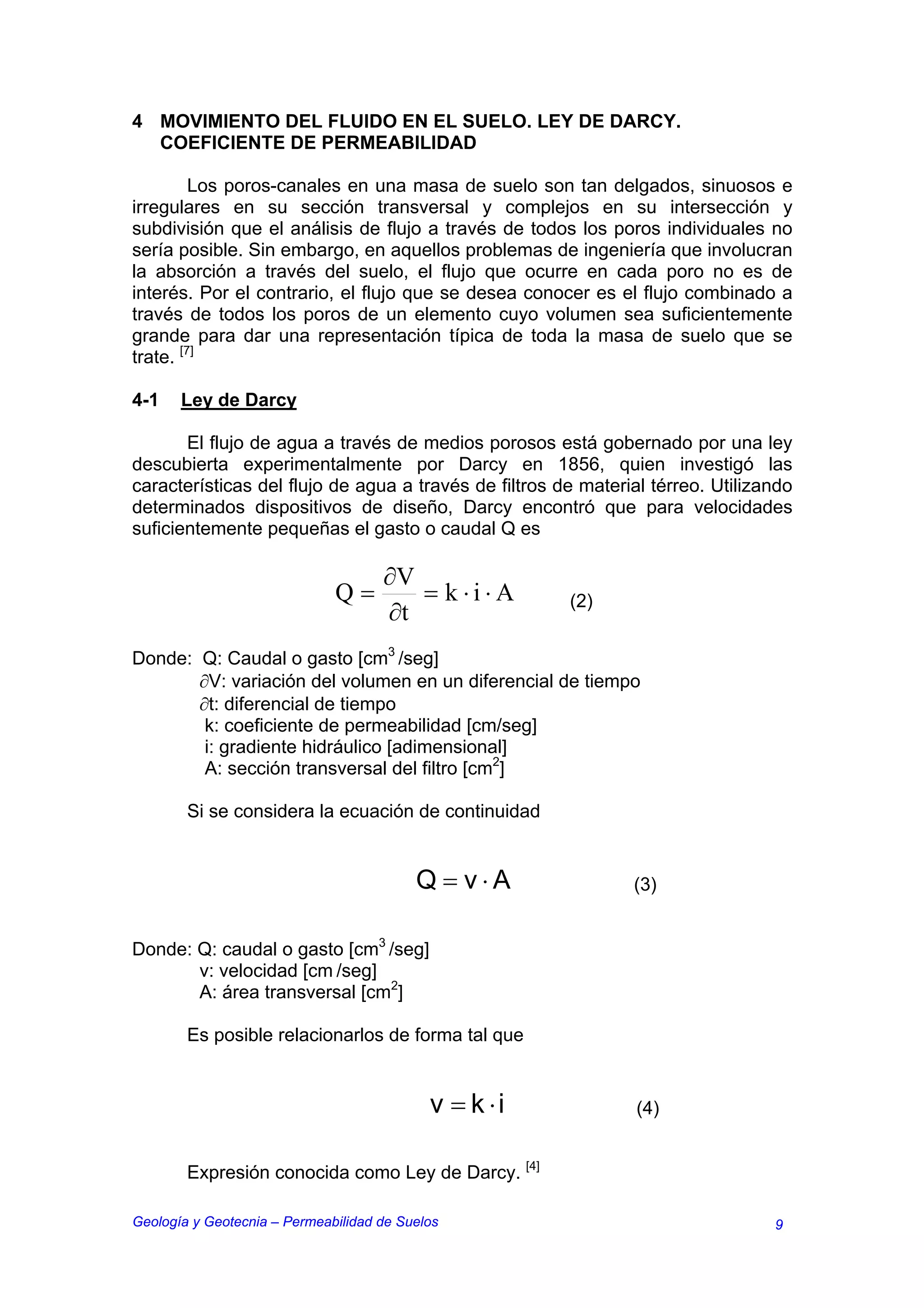 Permeabilidad en suelos carga constante y carga variable | PDF