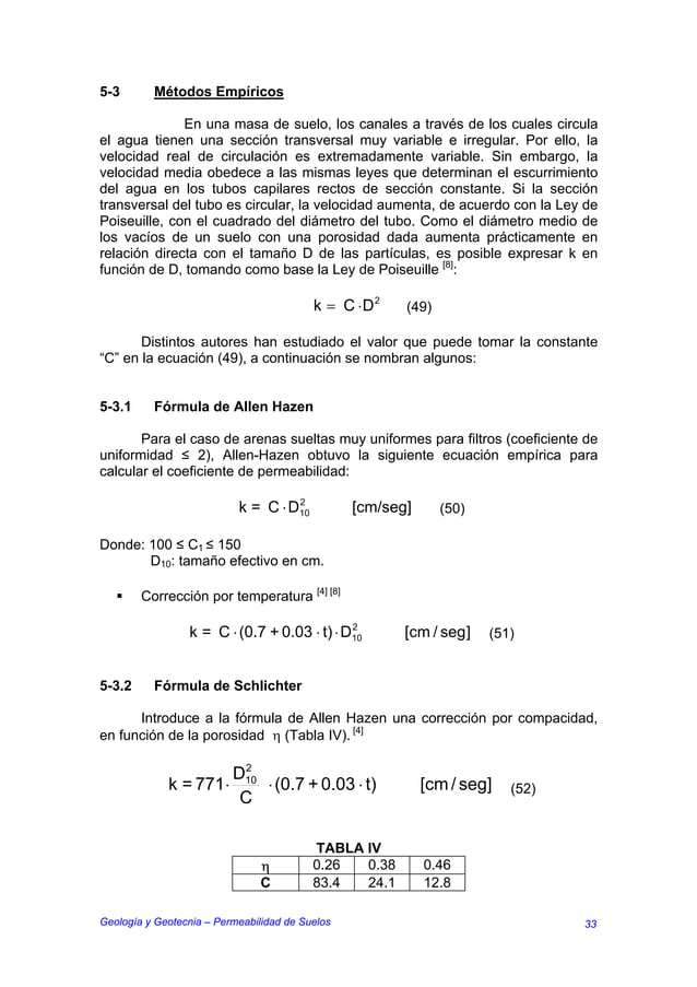 Permeabilidad en suelos carga constante y carga variable | PDF