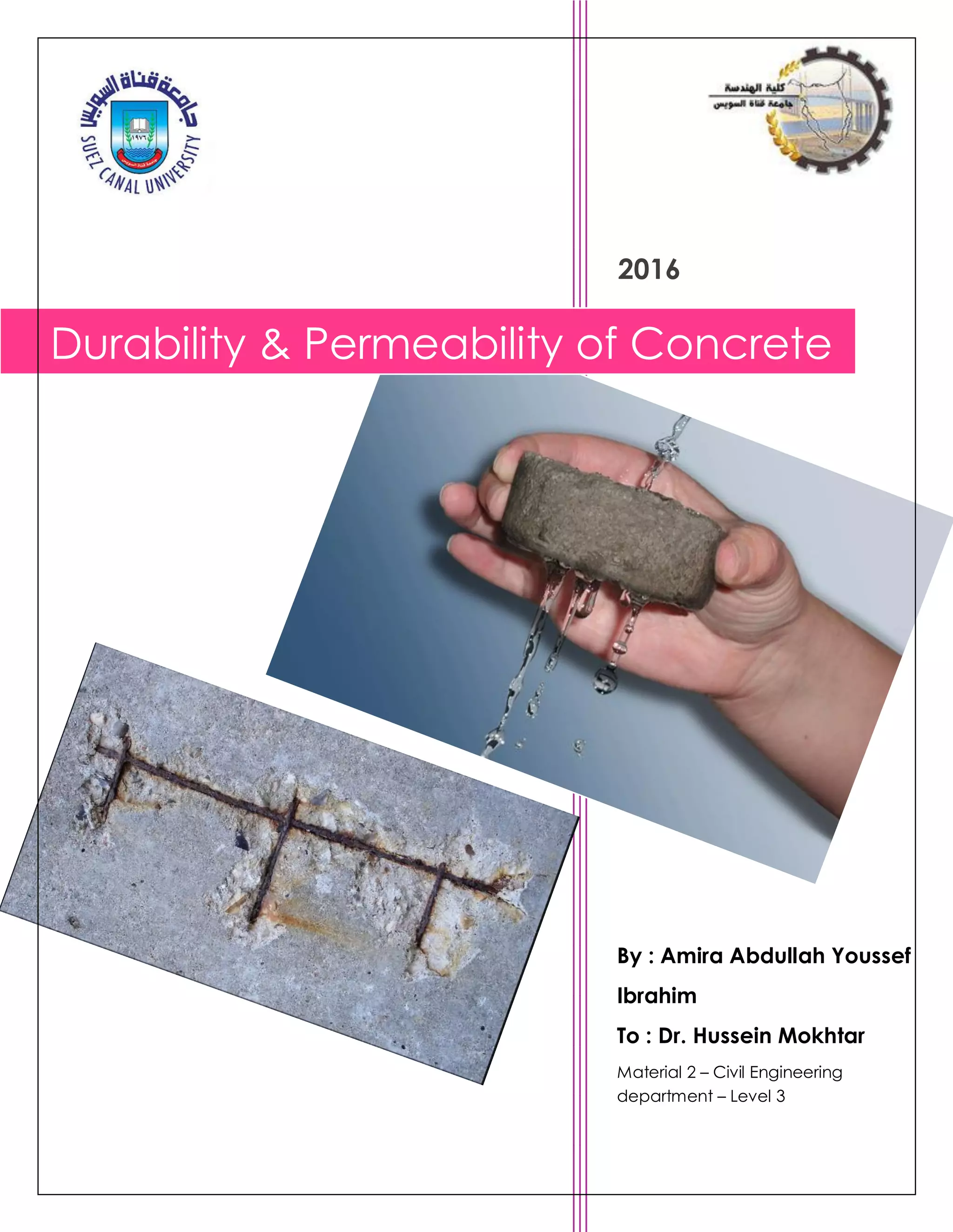 Permeability and durability of concrete | PDF