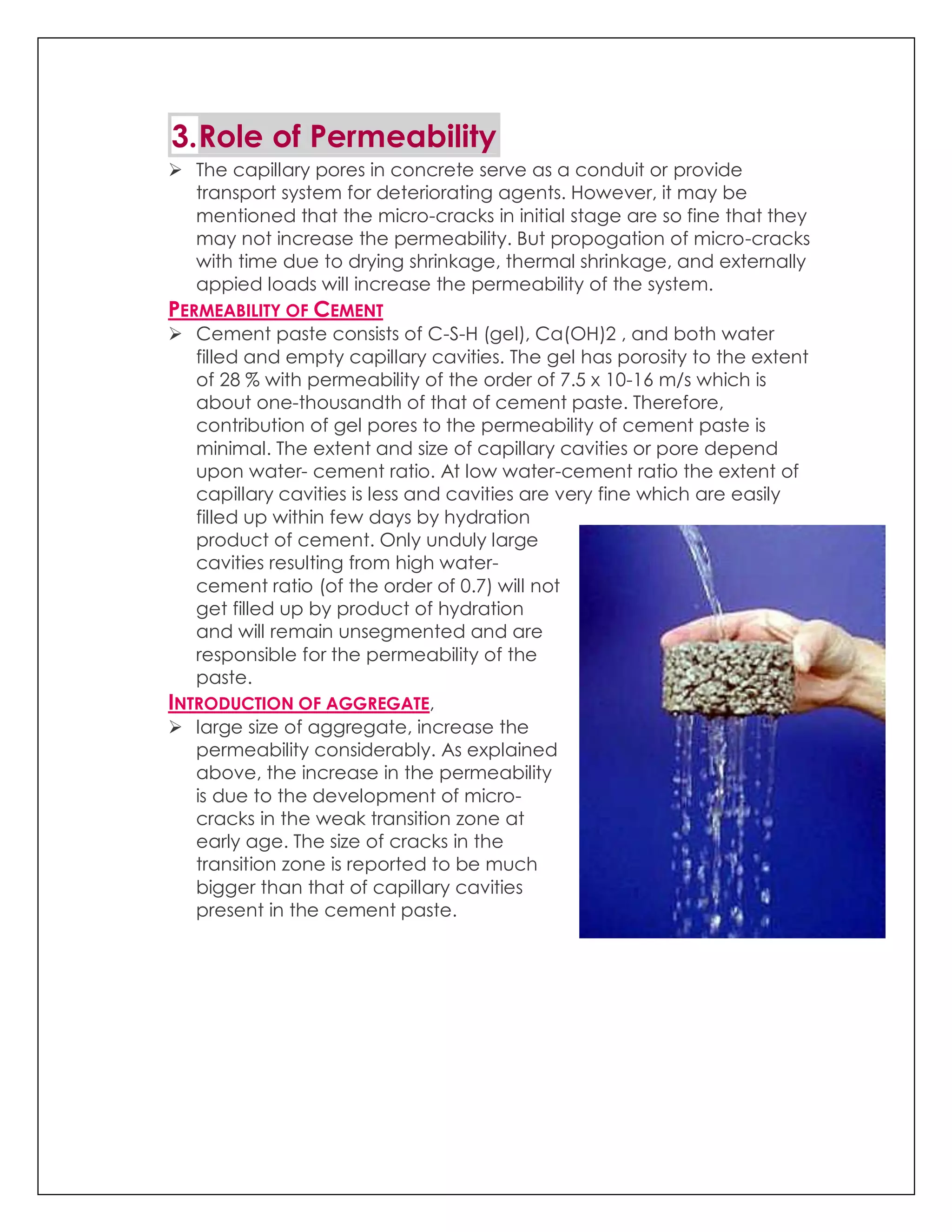 Permeability and durability of concrete | PDF