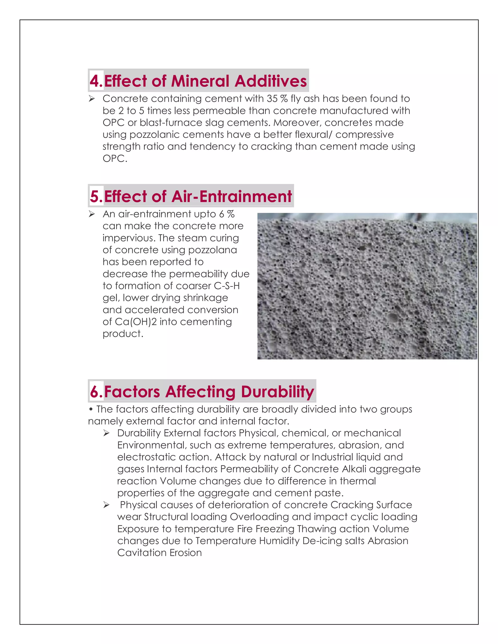 Permeability and durability of concrete | PDF
