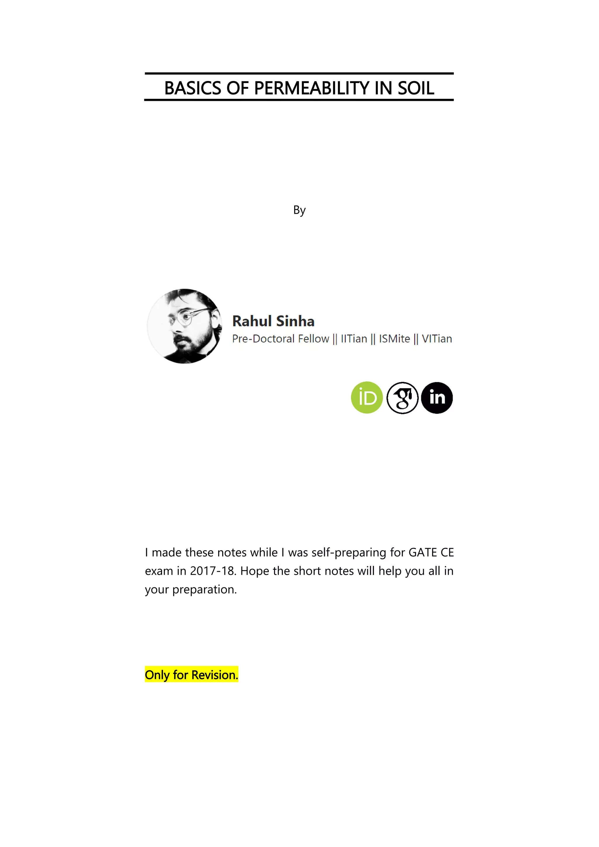 BASIC OF PERMEABILITY OF SOIL | PDF