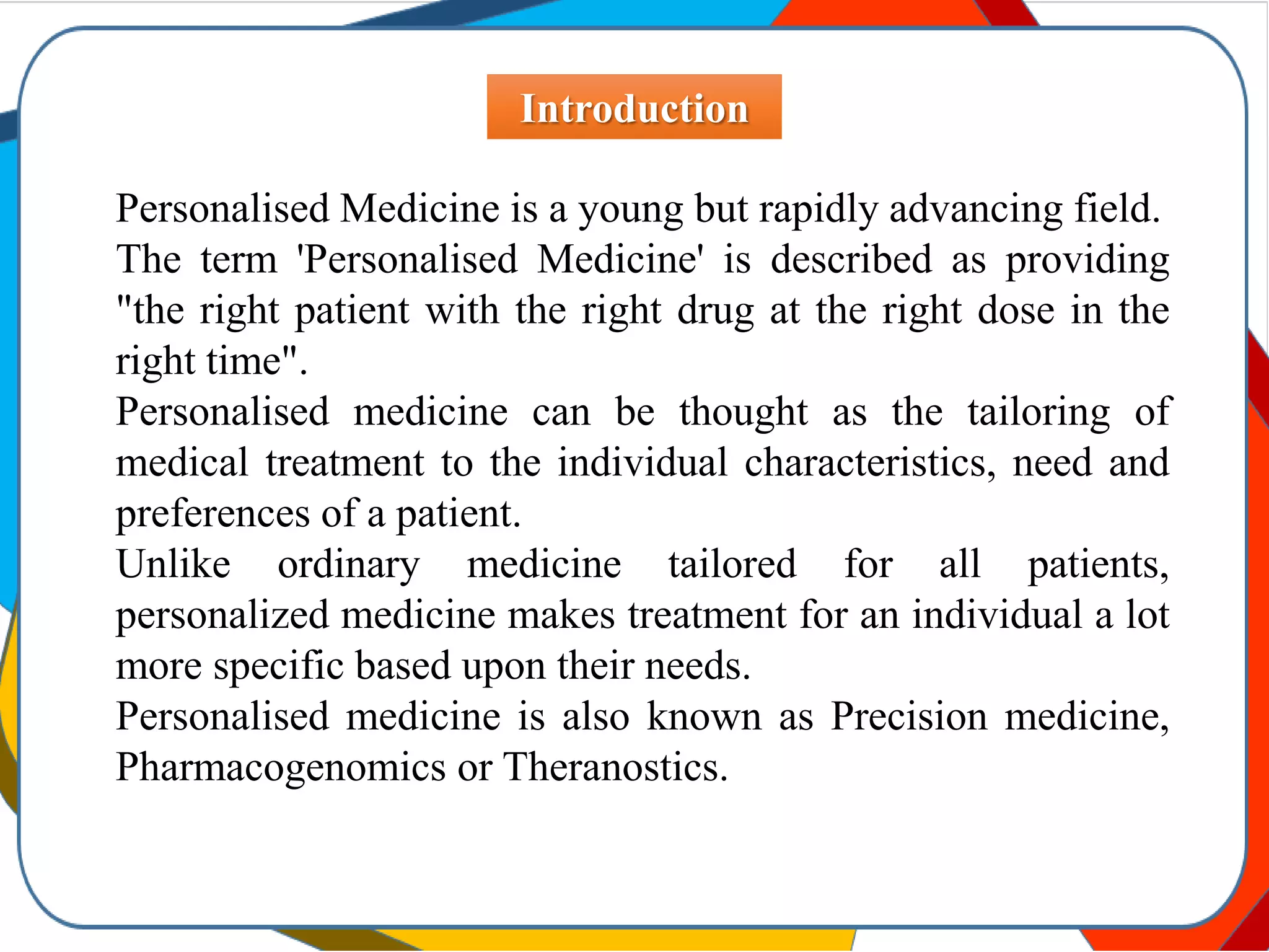 Personalised medicine | PPTX