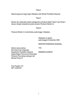 Permen 85-tahun-2008-tentang-penyusunan-statuta | PDF