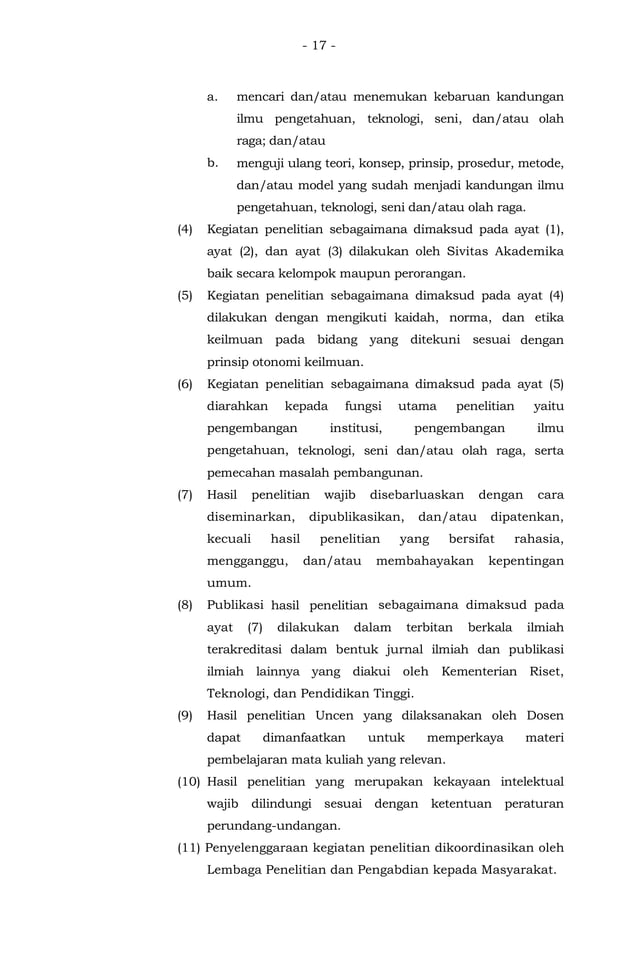 Permen N0 32 Tahun 2017 tentang Statuta Universitas Cenderawasih | PDF