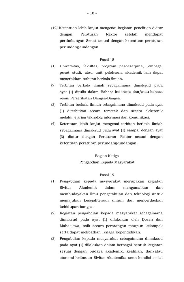 Permen N0 32 Tahun 2017 tentang Statuta Universitas Cenderawasih | PDF