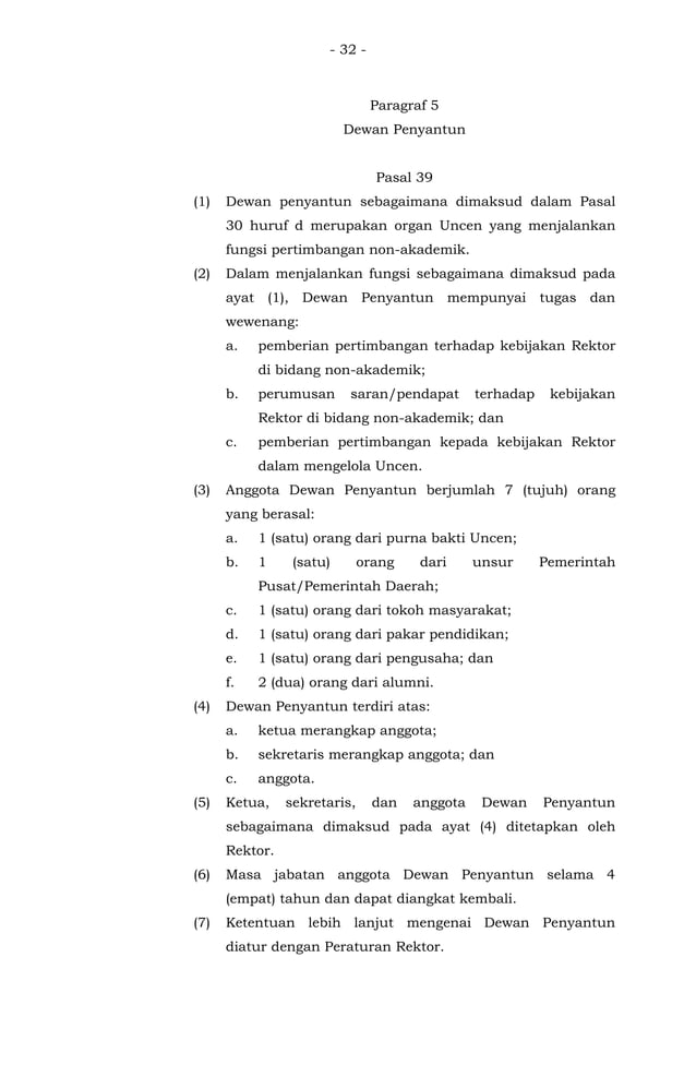 Permen N0 32 Tahun 2017 tentang Statuta Universitas Cenderawasih | PDF
