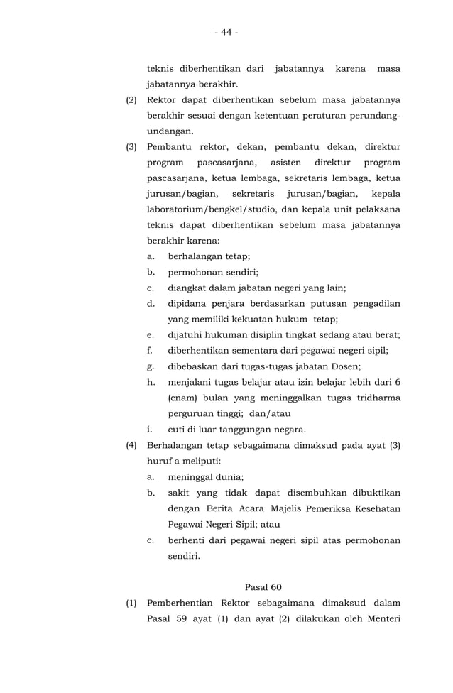 Permen N0 32 Tahun 2017 tentang Statuta Universitas Cenderawasih | PDF